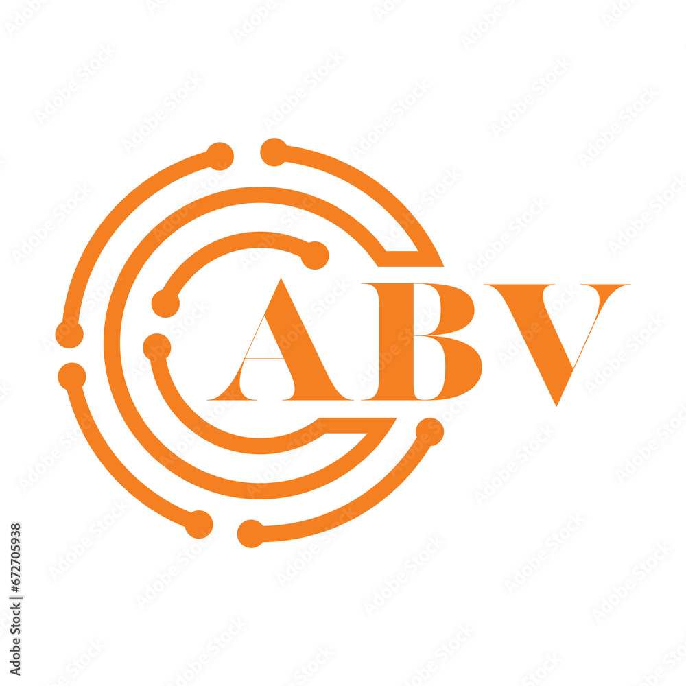 ABV letter design.ABV letter technology logo design on white background ...