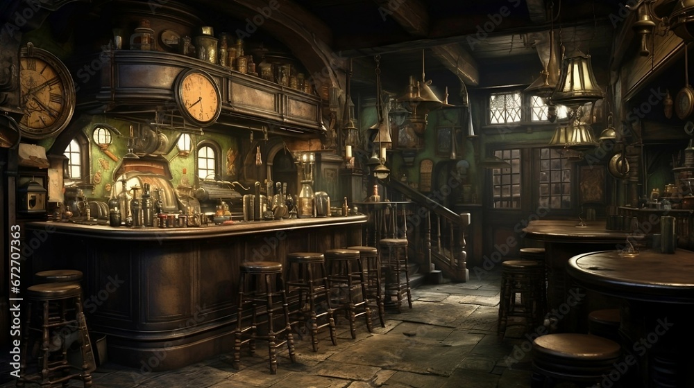 Photo & Art Print irish pub in the 17th century. generative AI ...