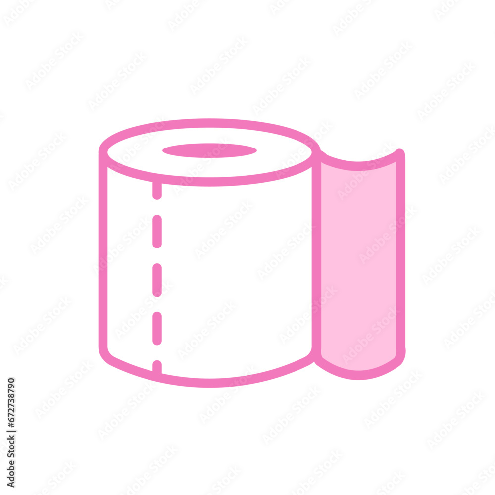 Toilet tissue paper roll line art icon for apps and websites. Simple ...