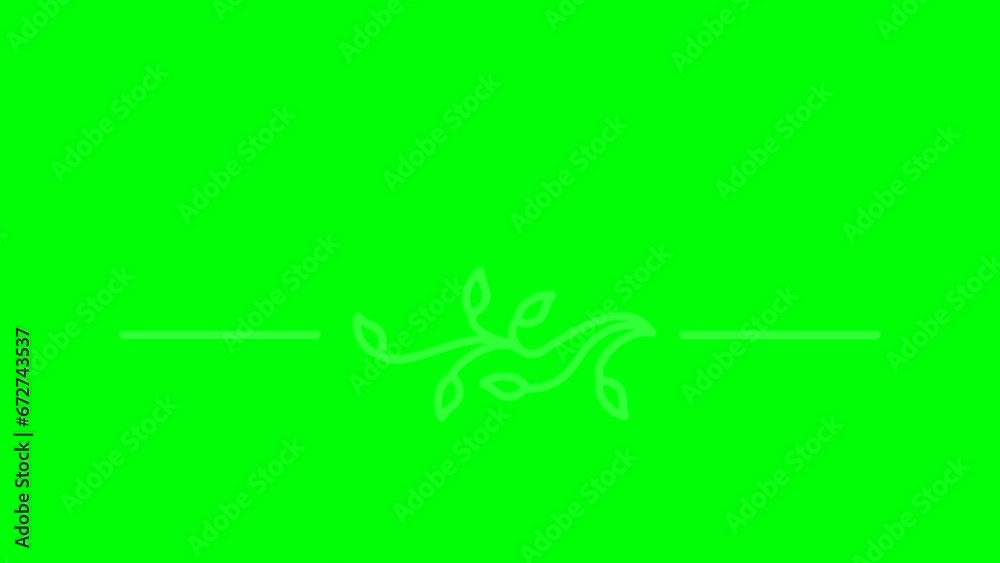 Title border frame Line sticker on green screen 4k animation video 3D ...