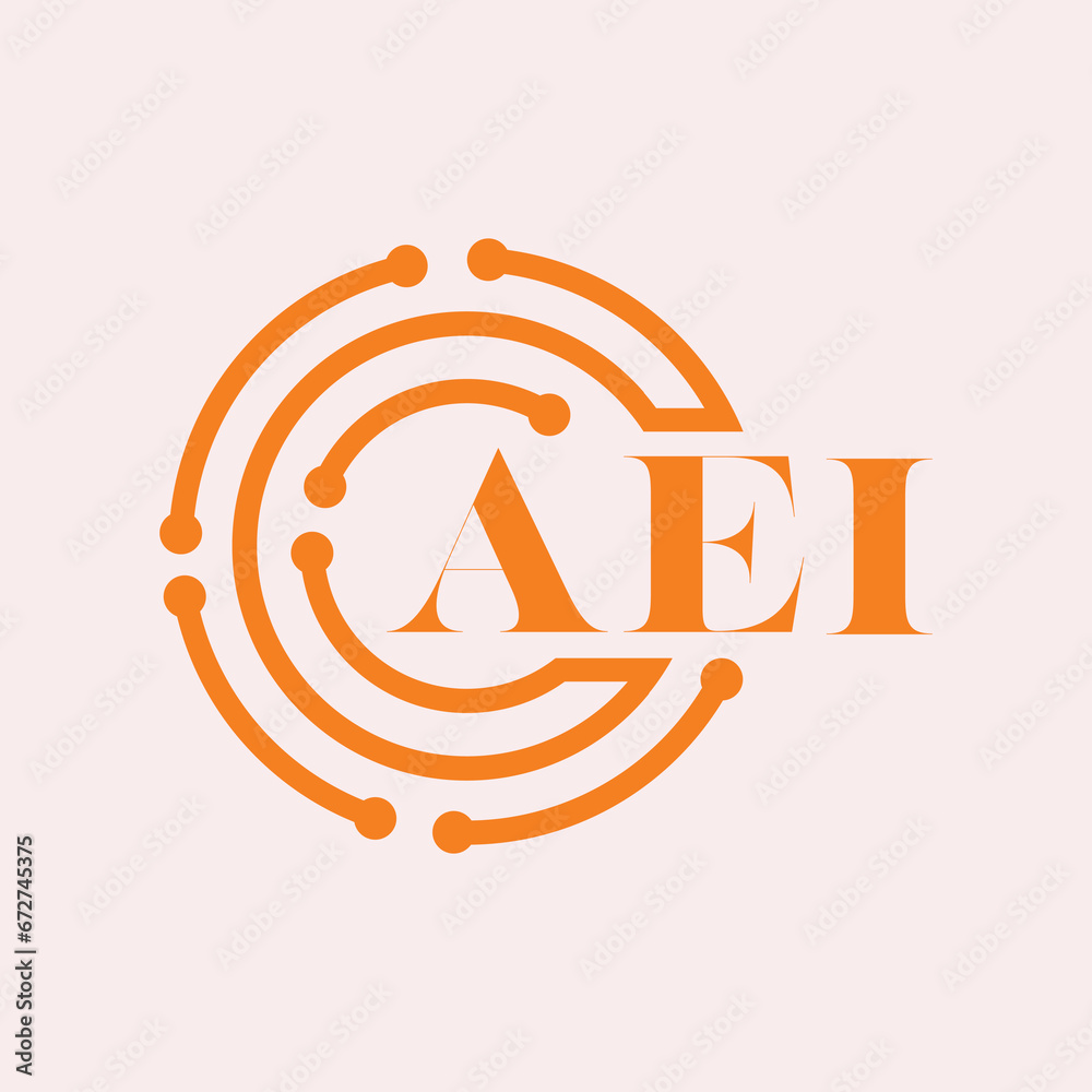 AEI letter design.AEI letter technology logo design on white background ...