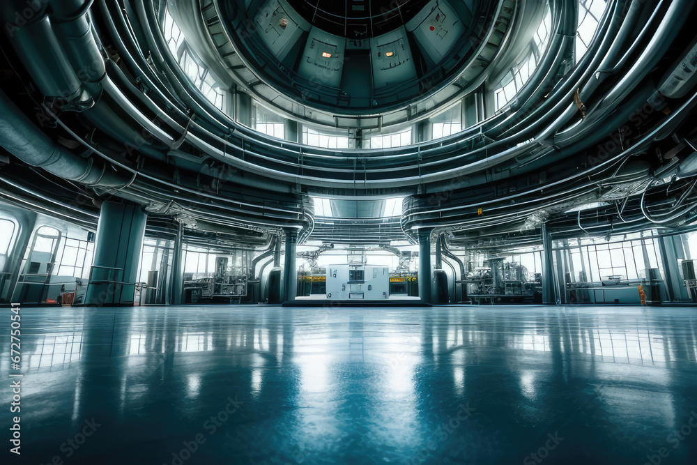 Inside a nuclear reactor in a power plant or science institute Stock ...