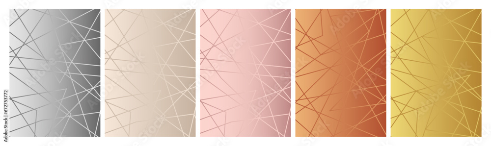 Premium background design set with silver and gold line pattern and ...