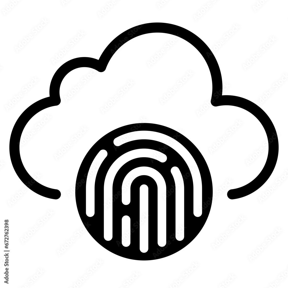 fingerprint icon design, editable stroke, vector illustration, best ...