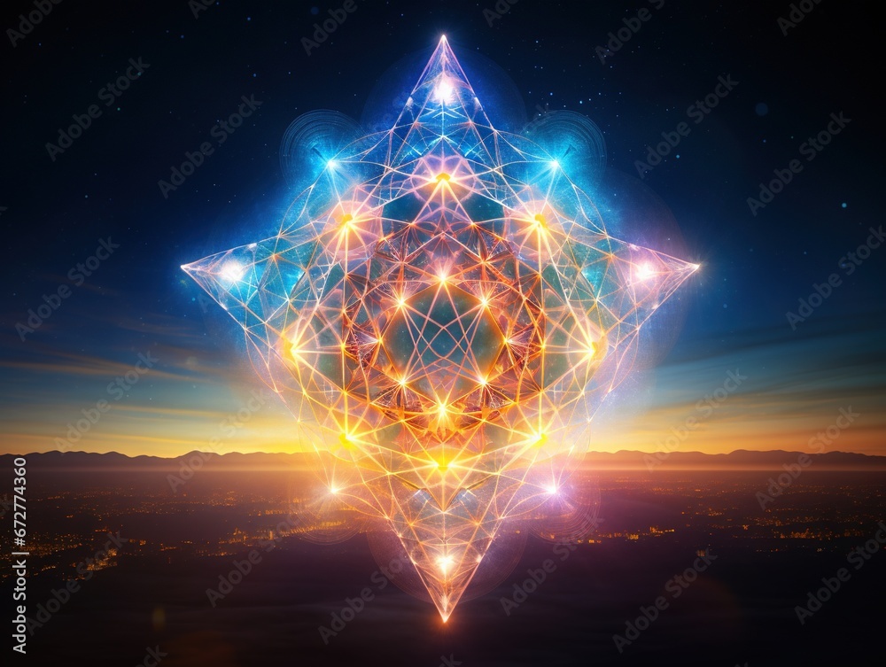 Sacred geometry web banner: Metatron`s Cube. Math nature and ...