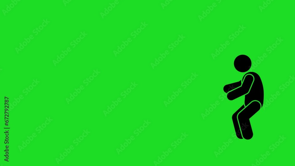 Stick figure back flip step by step tutorial cartoon animation green ...