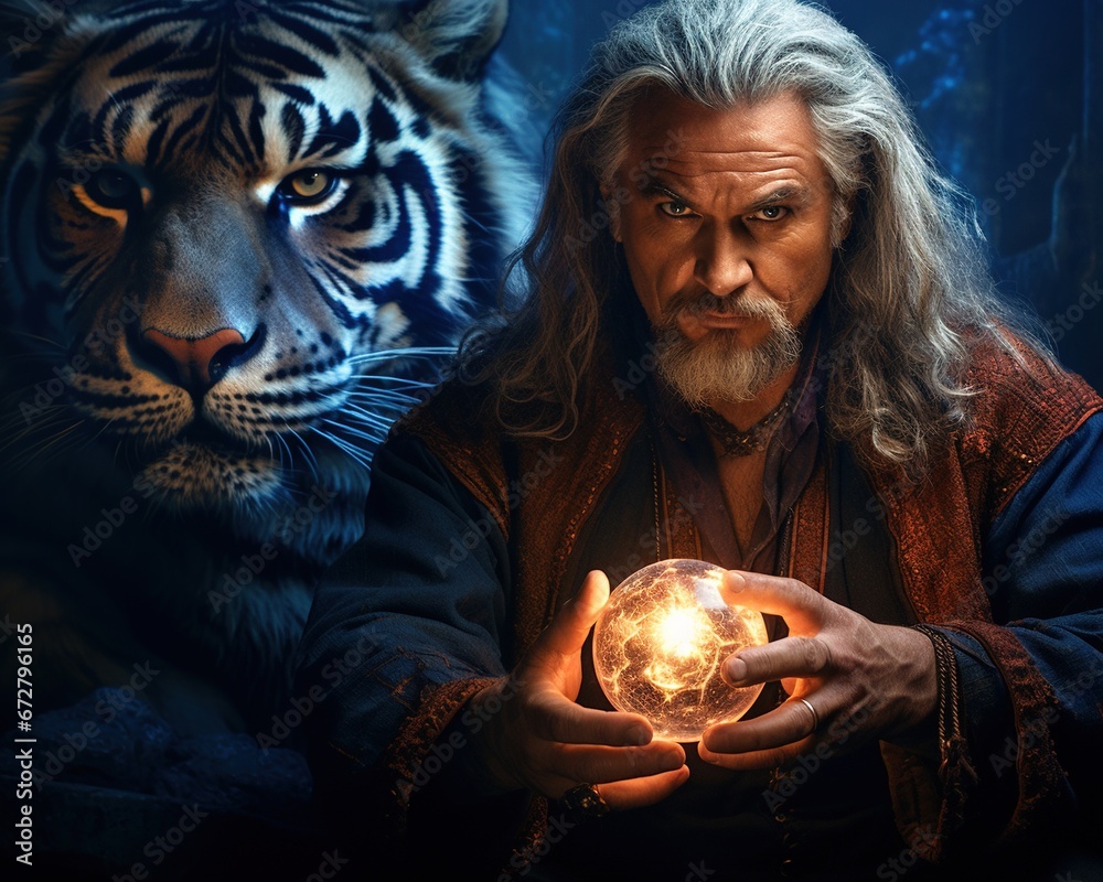 Tiger Quantum hypnotist exploring altered states of consciousness Stock ...