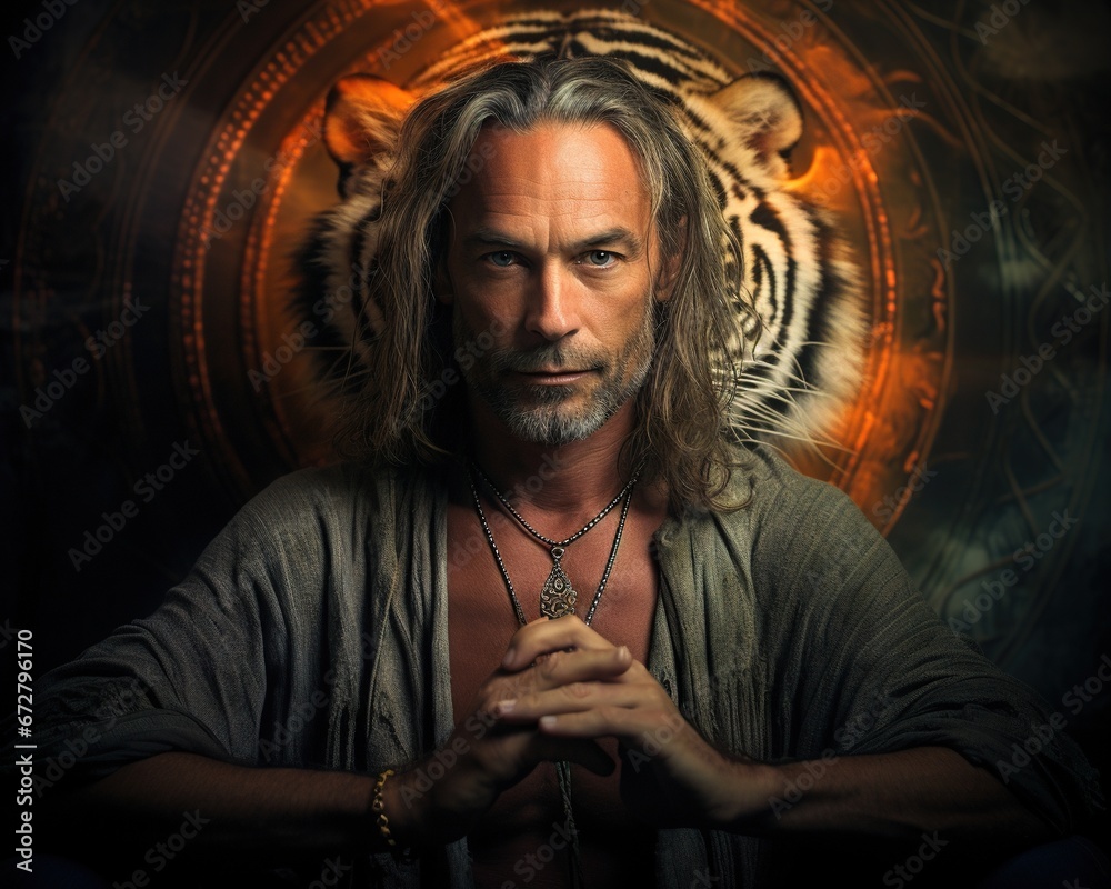 Tiger Quantum hypnotist exploring altered states of consciousness Stock ...