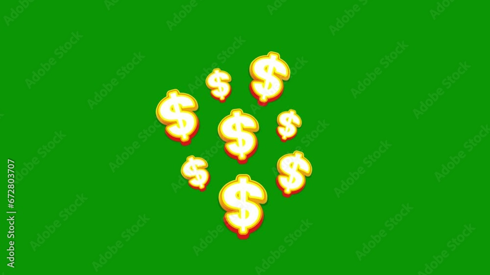 Icon animation. 3D dollar Currency Symbol. Graphic animation of ...