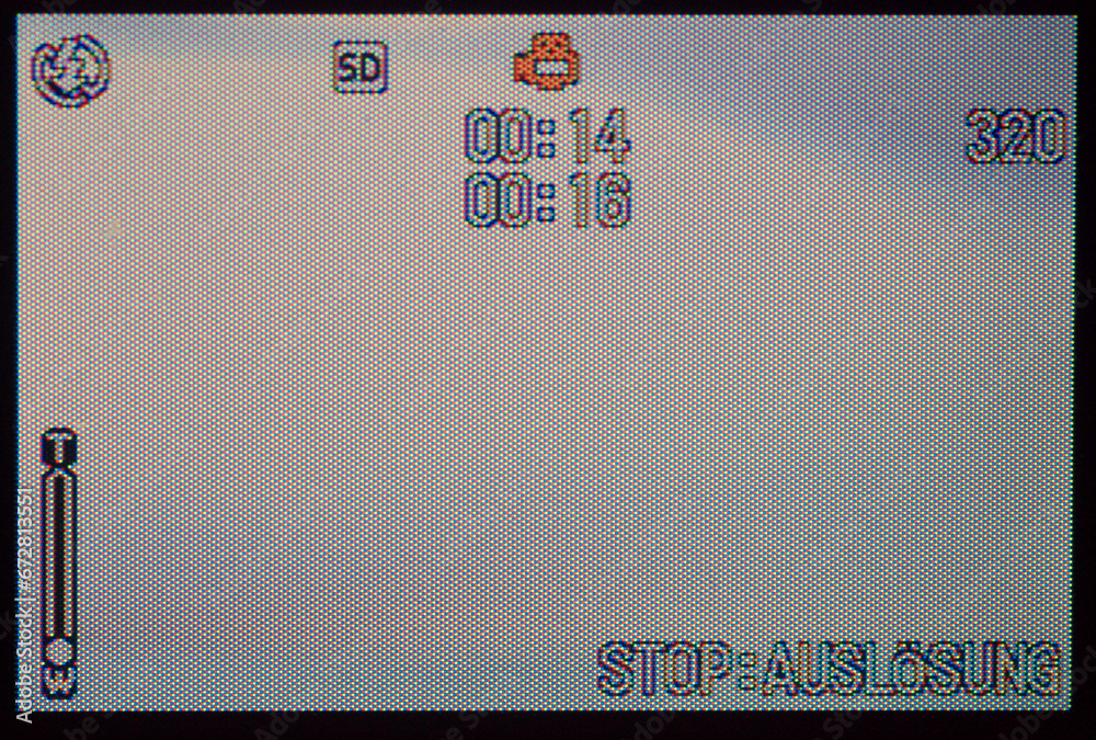 empty and oldschool looking SD digicam backside monitor screen with ...