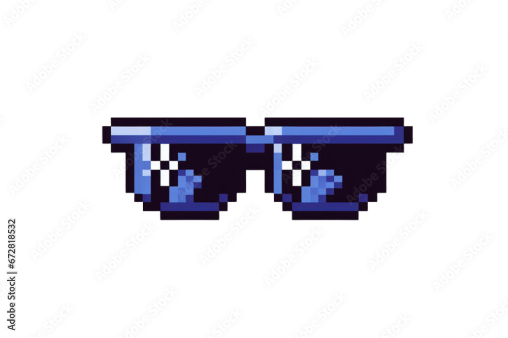 Thug Life Meme Pixel Glasses Iconic Sunglasses Illustration Vector