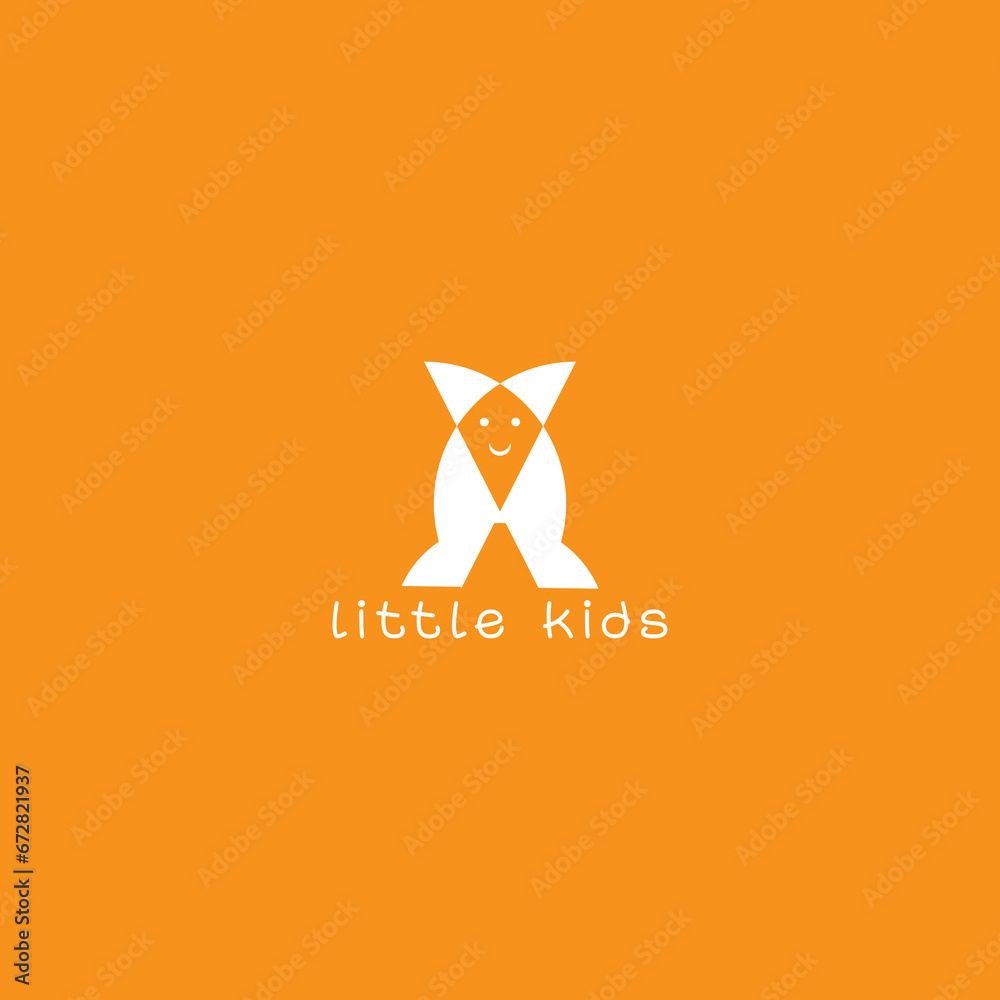 little kids logo design. Kids logo vector. Kids zone cartoon logo Stock ...