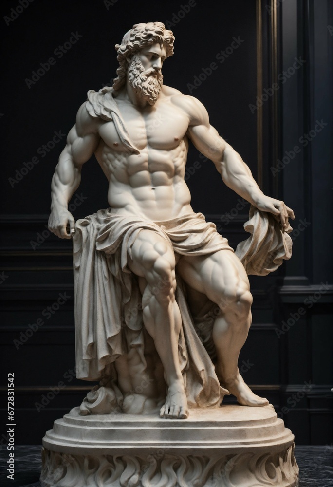 statue of david A Statue from a muscular Greek god Statue with a wavey ...
