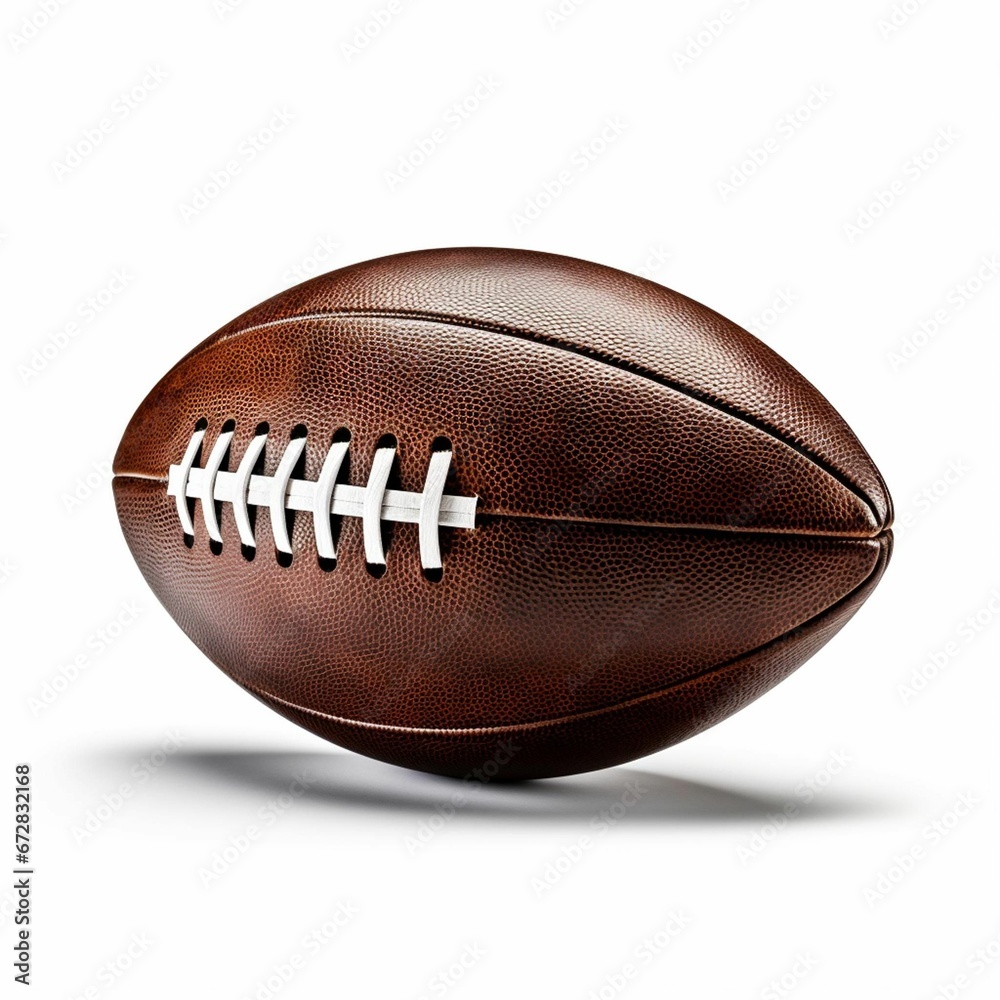 AI generated illustration of a brown football ball on a white ...
