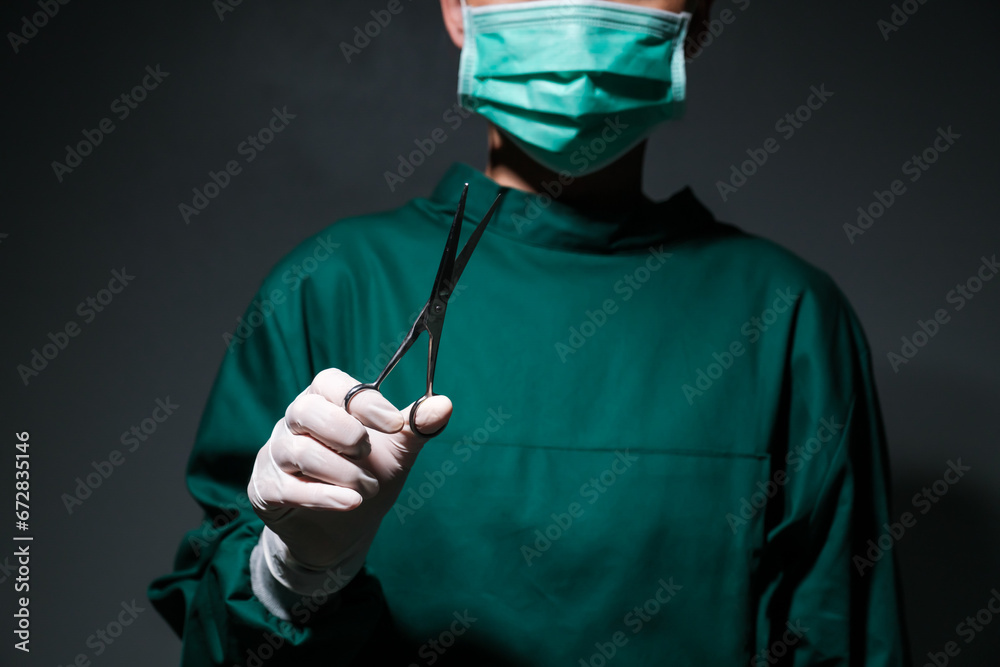 Female doctor surgeon wearing scrub overall suit for medical surgery ...