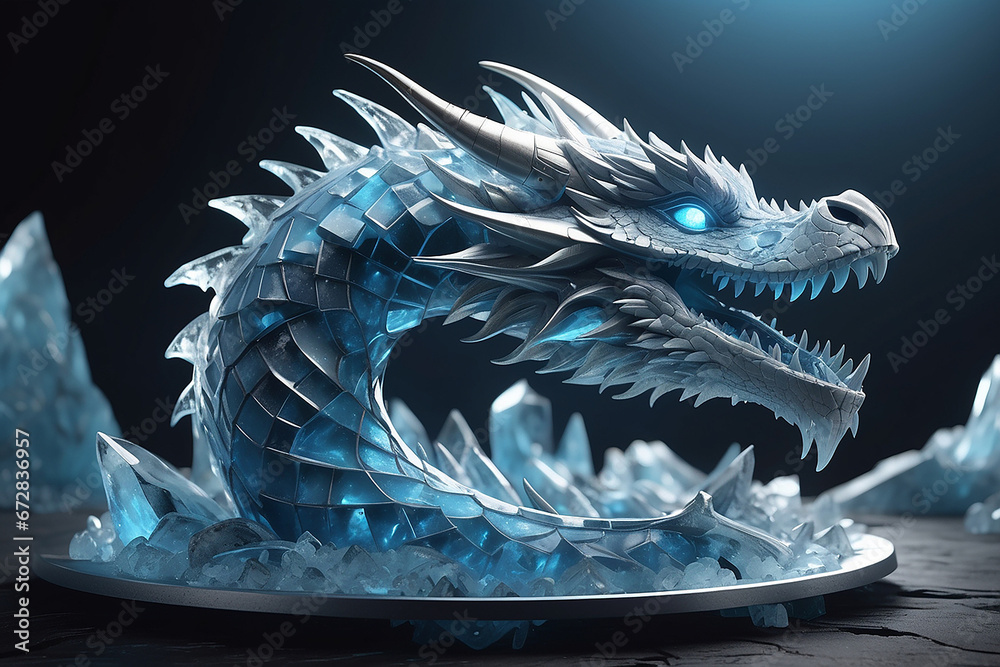 a dragon's power with the chilling beauty of ice with essence of the ...