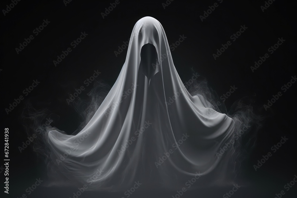 Isolated And Spooky Halloween Ghost, Symbol Of Fright Stock ...