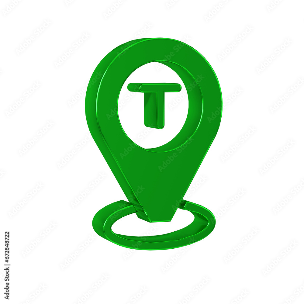 Green Map pointer with taxi car icon isolated on transparent background ...