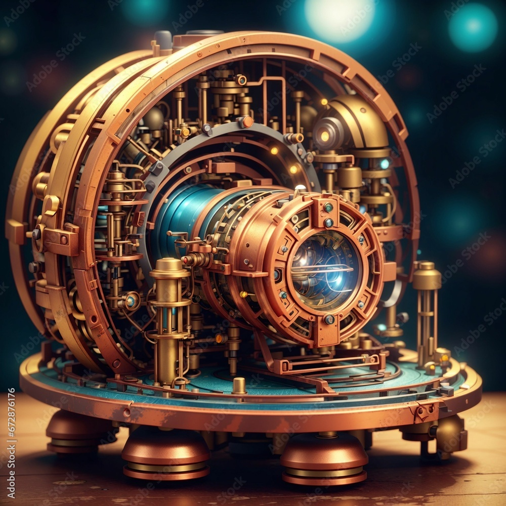 AI generated illustration of a small hadron collider, a miniature-scale ...