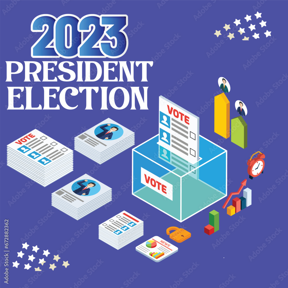 Presidential Election Day minimal isolated logo vector design image with beautiful typography ...