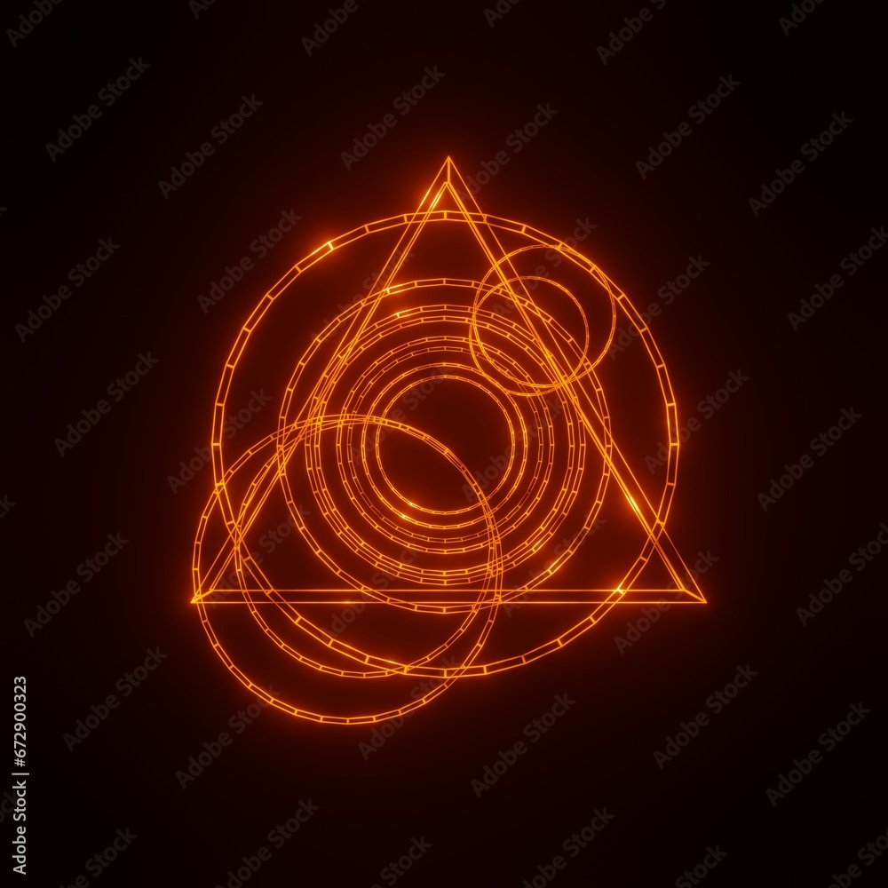 Magic protective ward with glowing runes and circles Stock Illustration ...
