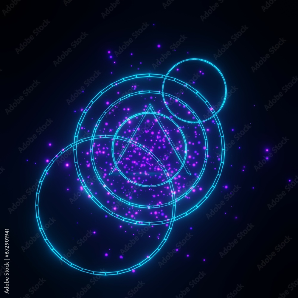 Alchemy blue magic circle. The magic circle, a symbol of mystical ...