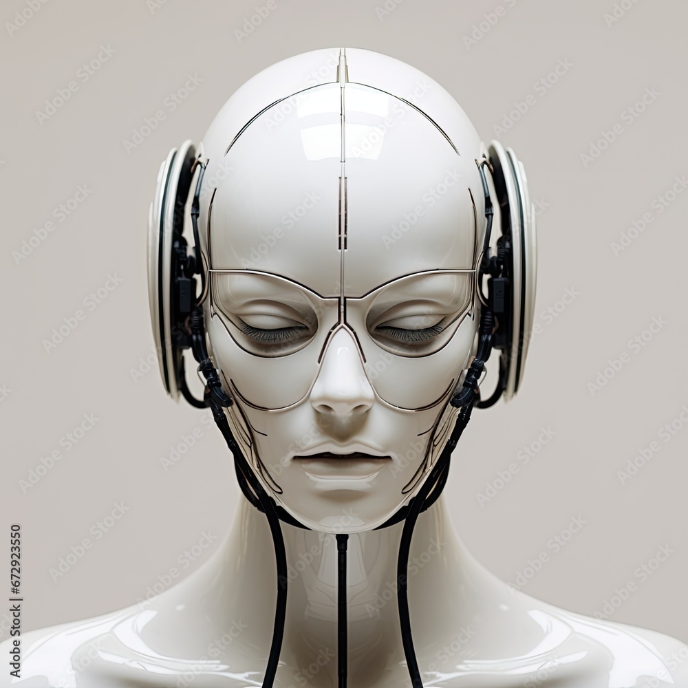 Female Cyber Robot With Artificial Intelligence Stock Illustration Adobe Stock