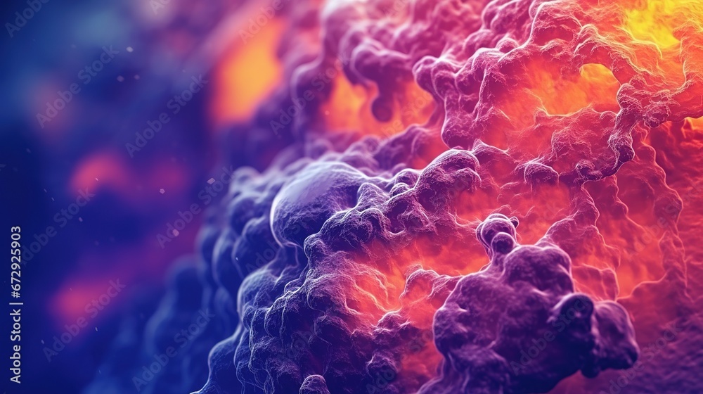 Cellular or membrane structure of tissue under the microscope at high ...