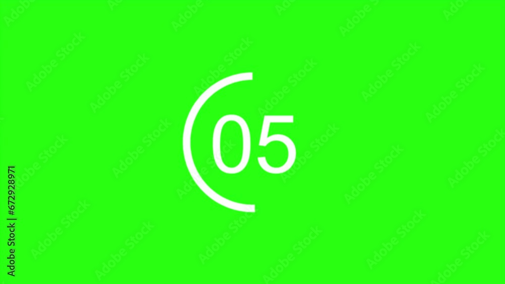 10 second timer animation, Countdown green screen background Stock ...