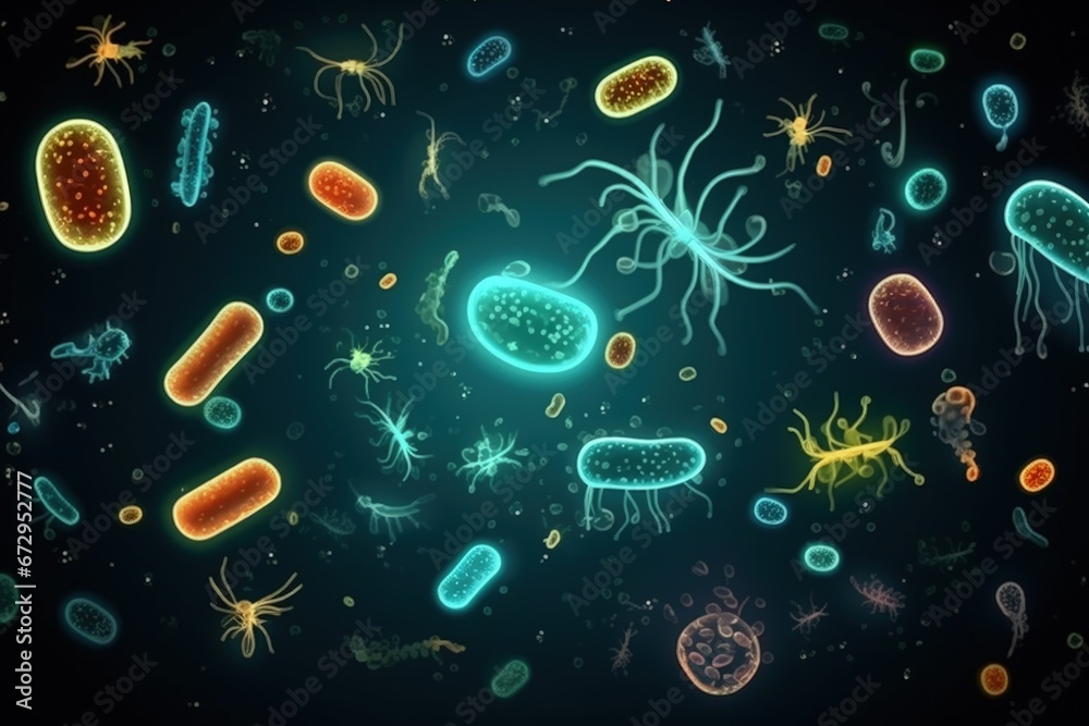 Bacteria, microscopic unicellular organisms, microorganism, under ...