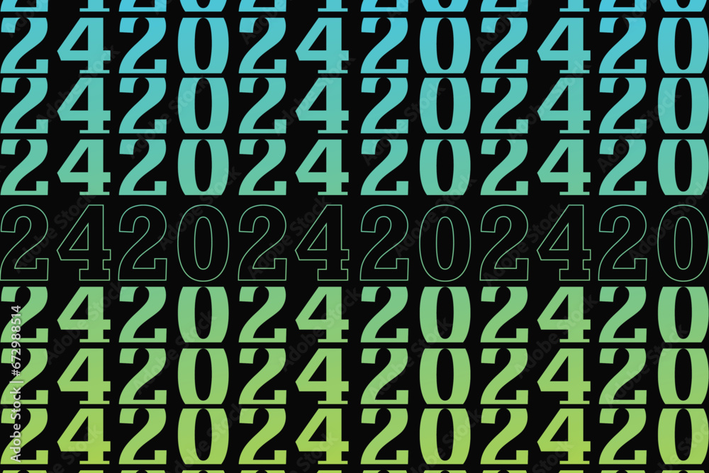 2024 text with modern colors suitable for banners, posters and social ...