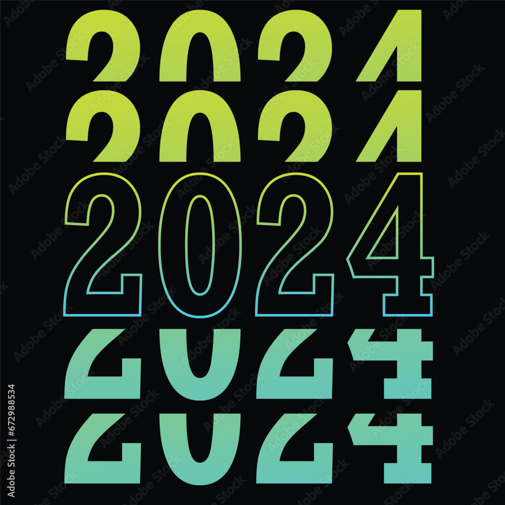 2024 text with modern colors suitable for banners, posters and social ...