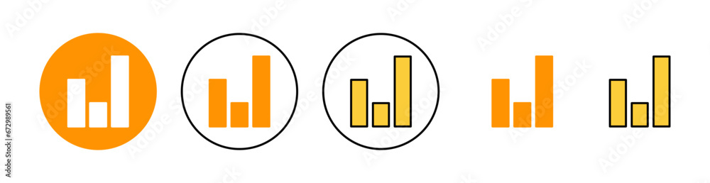 Growing graph Icon set for web and mobile app. Chart sign and symbol ...