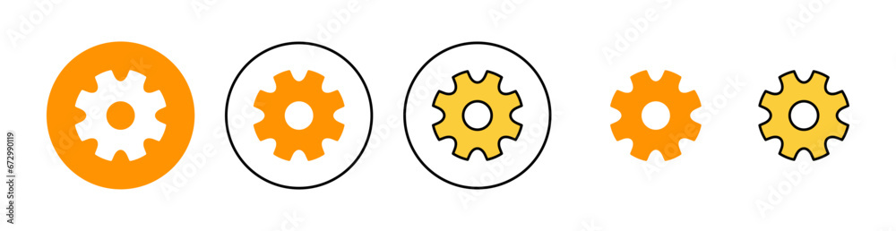 setting Icon set for web and mobile app. Cog settings sign and symbol ...