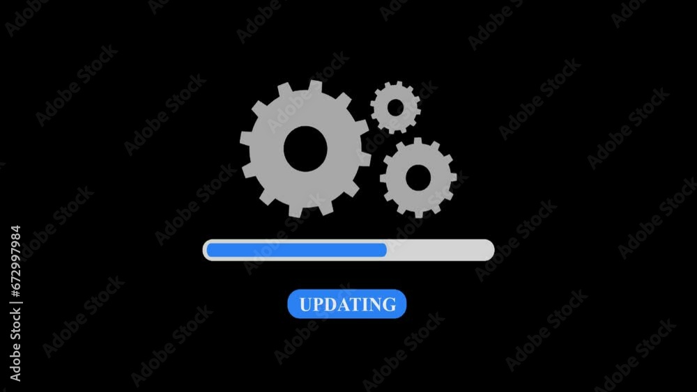 4k 60 fps high quality Updating Progress Bar green screen with gears ...