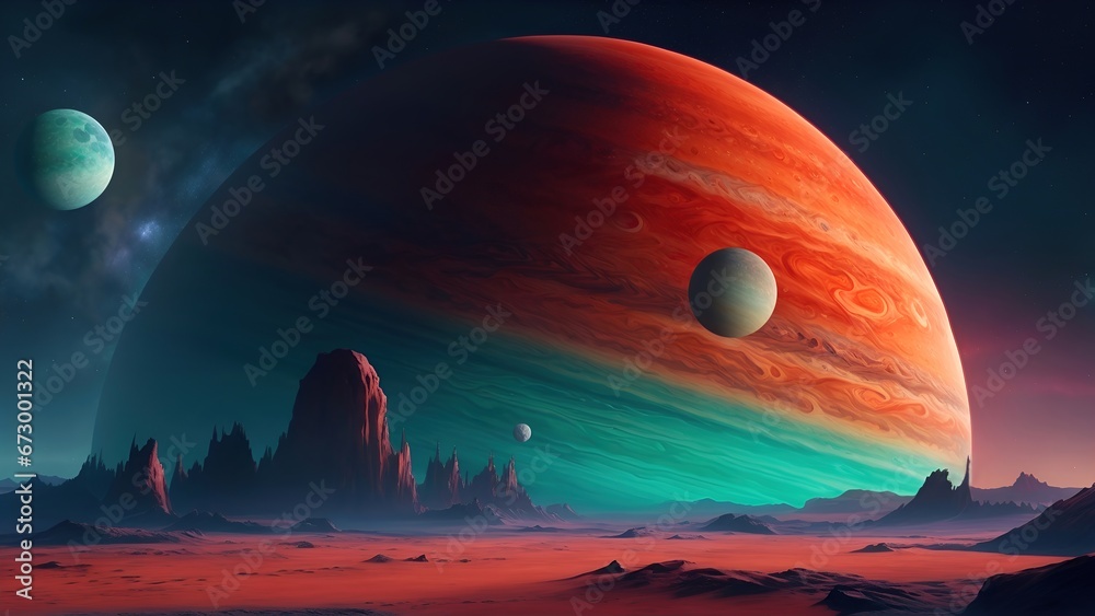 Exo Planet in Space, concept art. Cosmic art. Galactic art. 4K - 8K ...