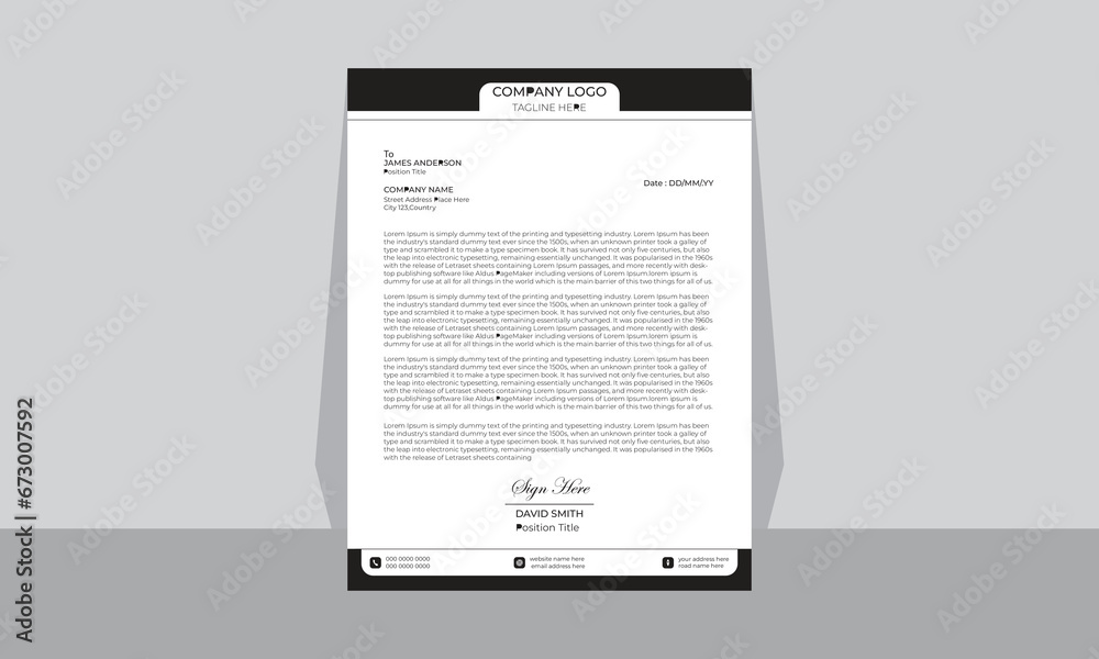 An elegant luxury Modern Creative & Clean business style letterhead of ...