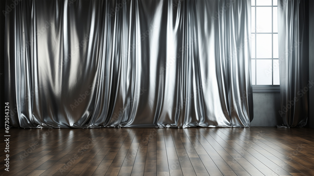 Silver gray curtain backdrop, metallic color for backdrop in studio ...