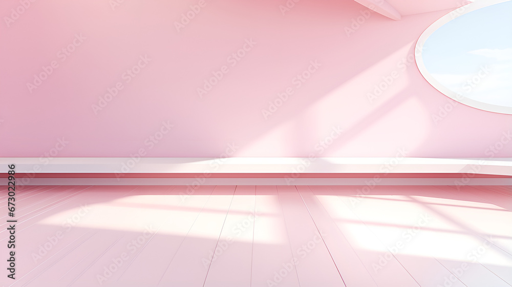 hot pink Minimalist wallpaper.pink wall with mockup and sunrays ...