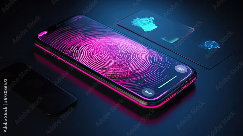 cybersecurity of personal data safety, mobile smartphone using ...
