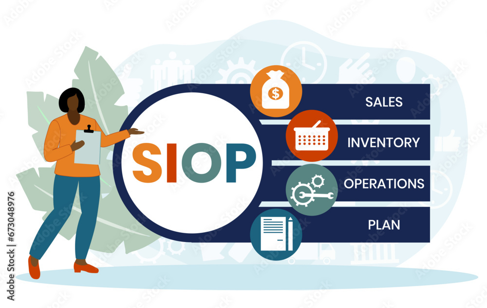 SIOP - Sales Inventory Operations Plan acronym. business concept ...