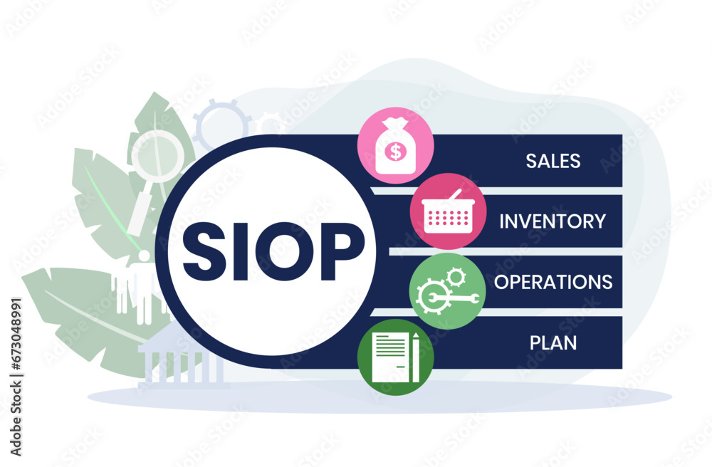 SIOP - Sales Inventory Operations Plan acronym. business concept ...