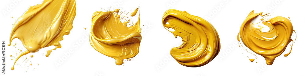 mustard smear Hyperrealistic Highly Detailed Isolated On Transparent ...