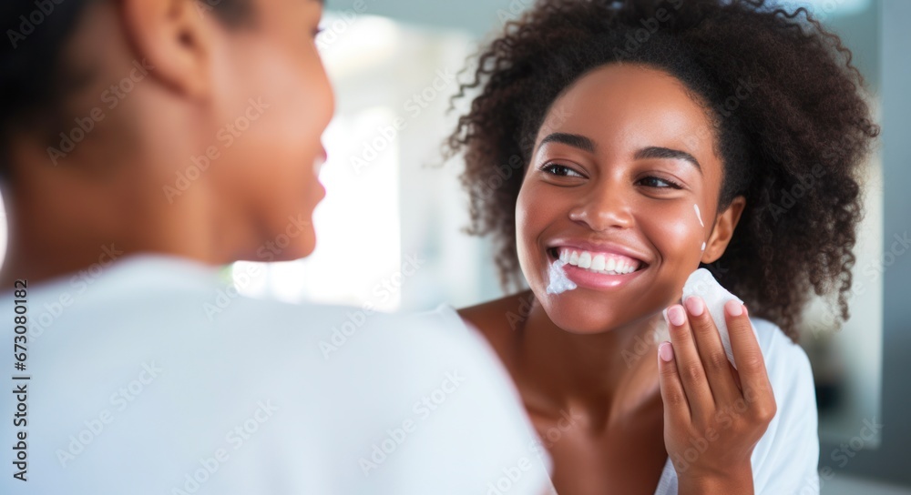 Self-care regime for black women, African American female enjoying a ...