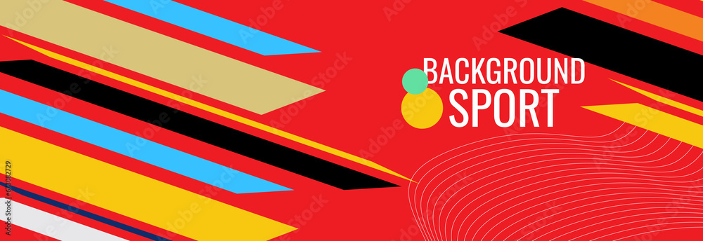 sports background template with geometric red shapes, national sports ...