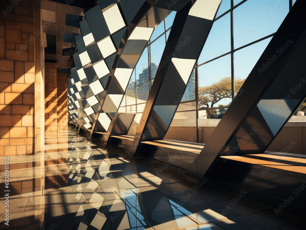 Composition of several photos of visor over building porch facade ...