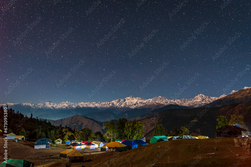 Panoramic view from Chopta camping location. Chopta is a base for ...