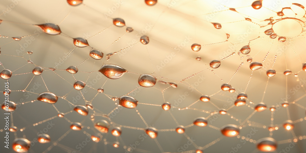 Cobweb or spiderweb natural rain pattern background close-up. Cobweb ...