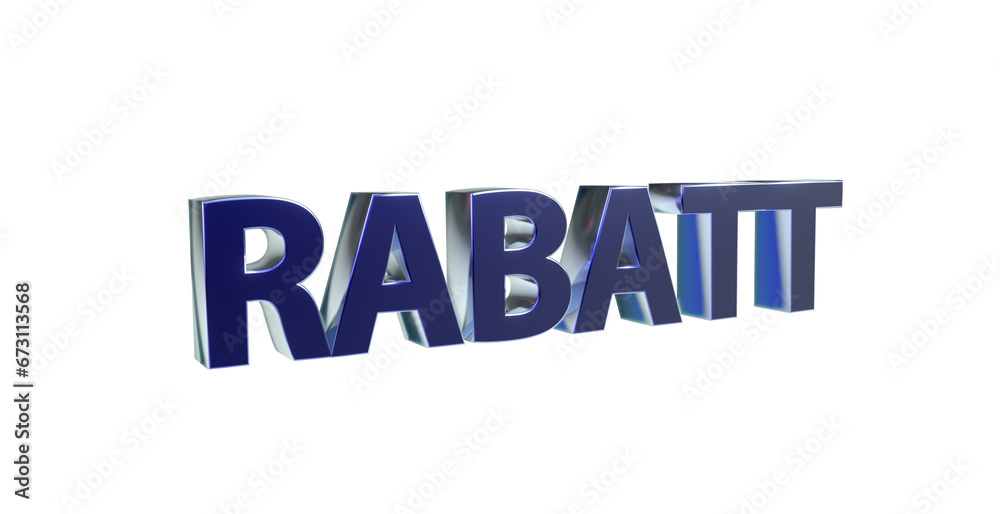 Rabatt blaue plakative 3D-Schrift, Aktionsangebot, Ermäßigung ...