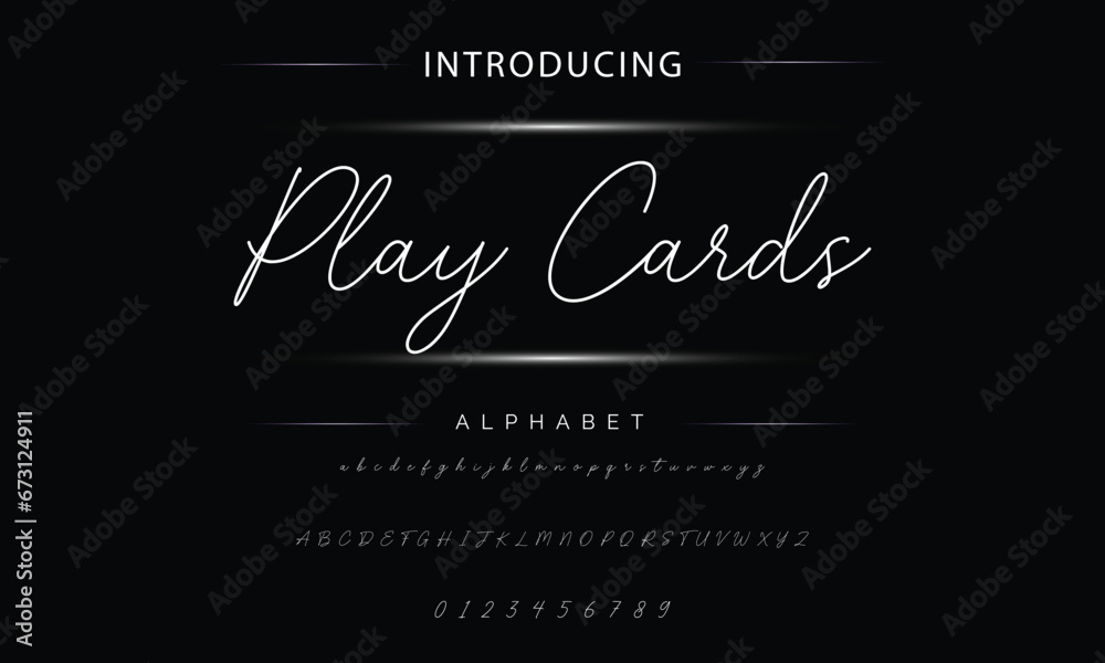 Play Cards signature Font Calligraphy Logotype Script Brush Font Type ...